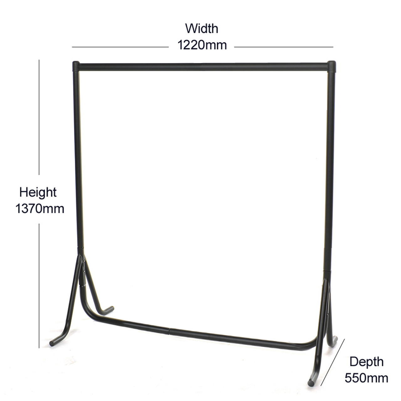Fishtail Black Heavy-Duty Clothes Rail - Choice of 3 ft to 6 ft widths