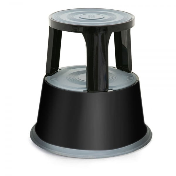 Black Metal Kick Step Stool - H430 x Diameter 435mm