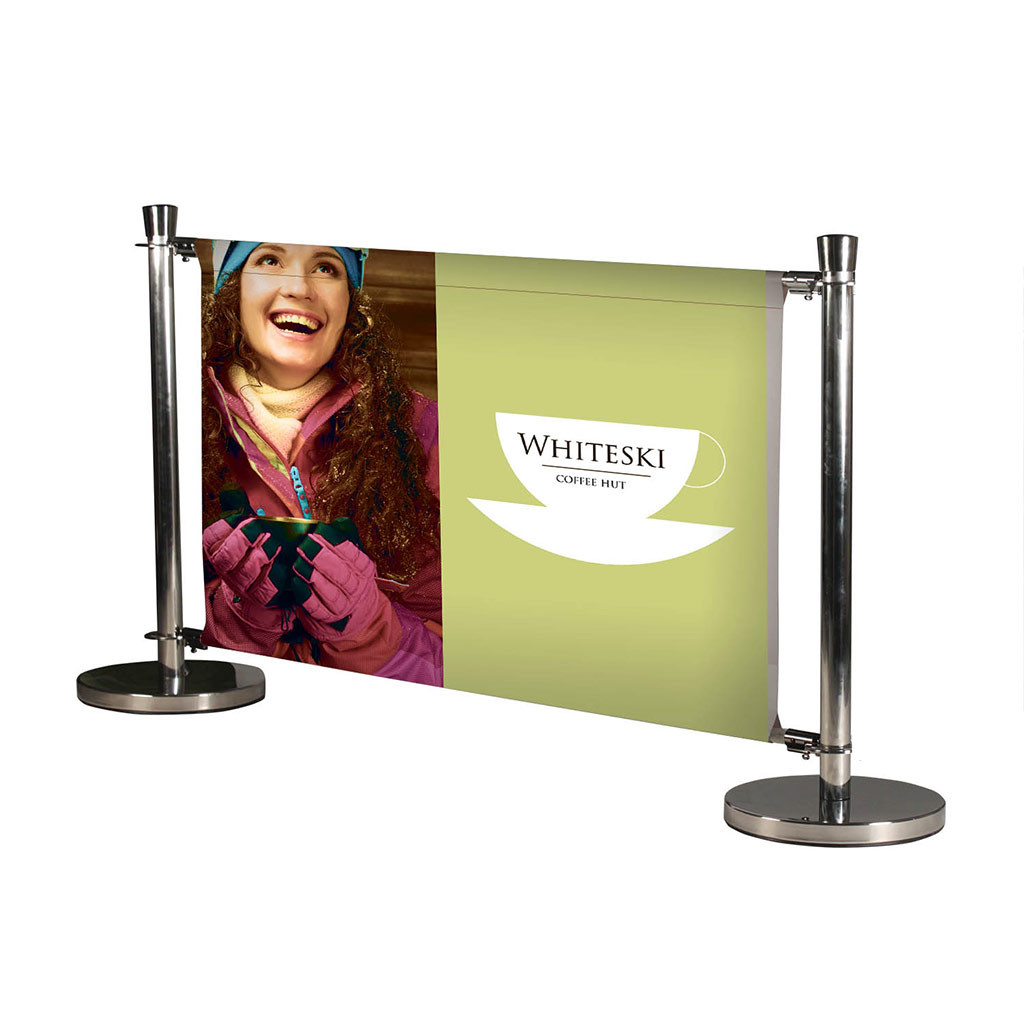 Chrome Deluxe Café Barrier Kit - Single Sided Graphics - H960 x W1000 ...