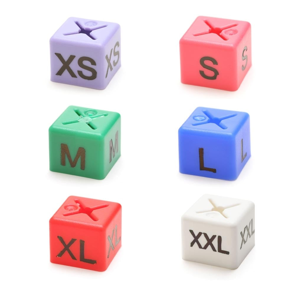 Size Cubes- One Size Per Pack of 50 - Sizes XS to XL Available - Sizes ...