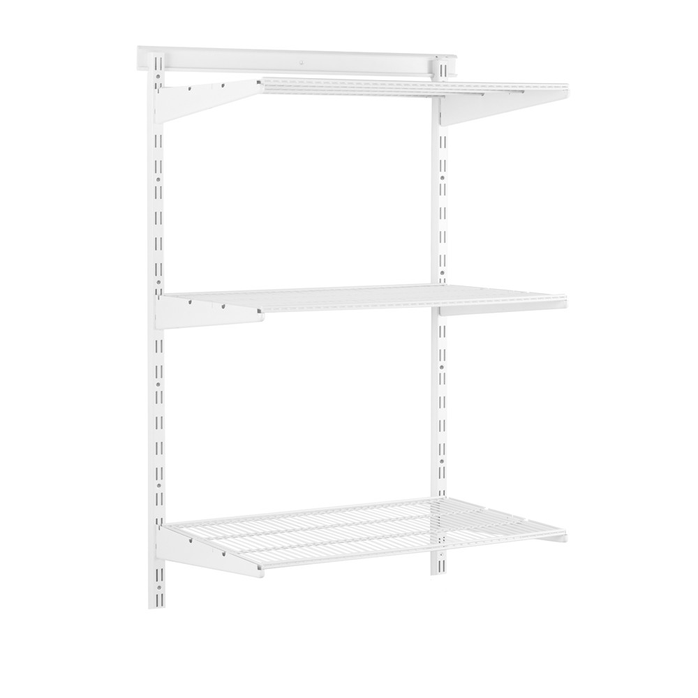 Flexx White Wire Shelf System - H1200mm - 3 Shelves