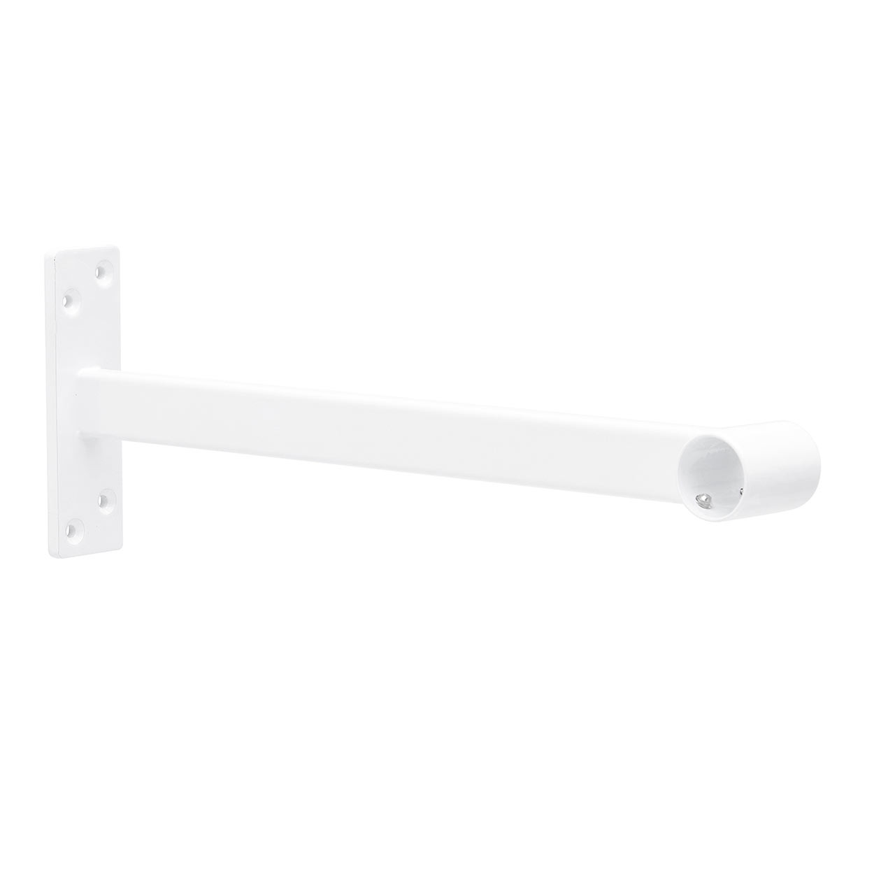 1m Gloss White Wall-Mounted Hanging Clothes Rail with 2 Support Arms