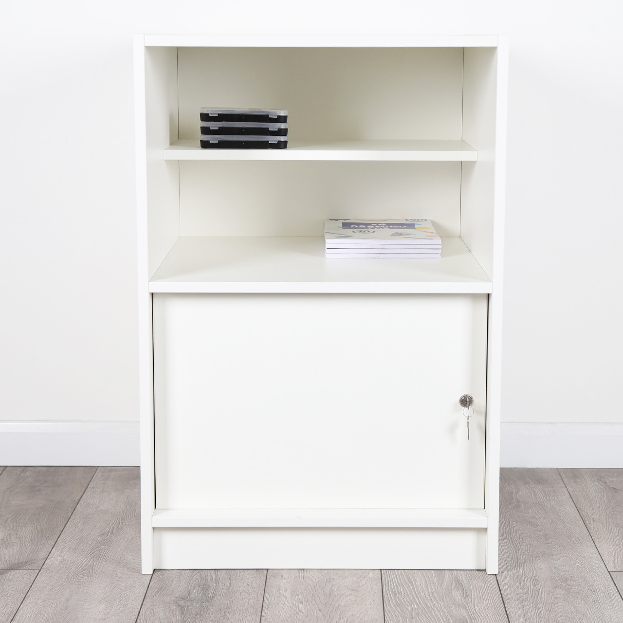 Solido White Till Unit with Lockable Cupboard and Shelf - Solido Range ...