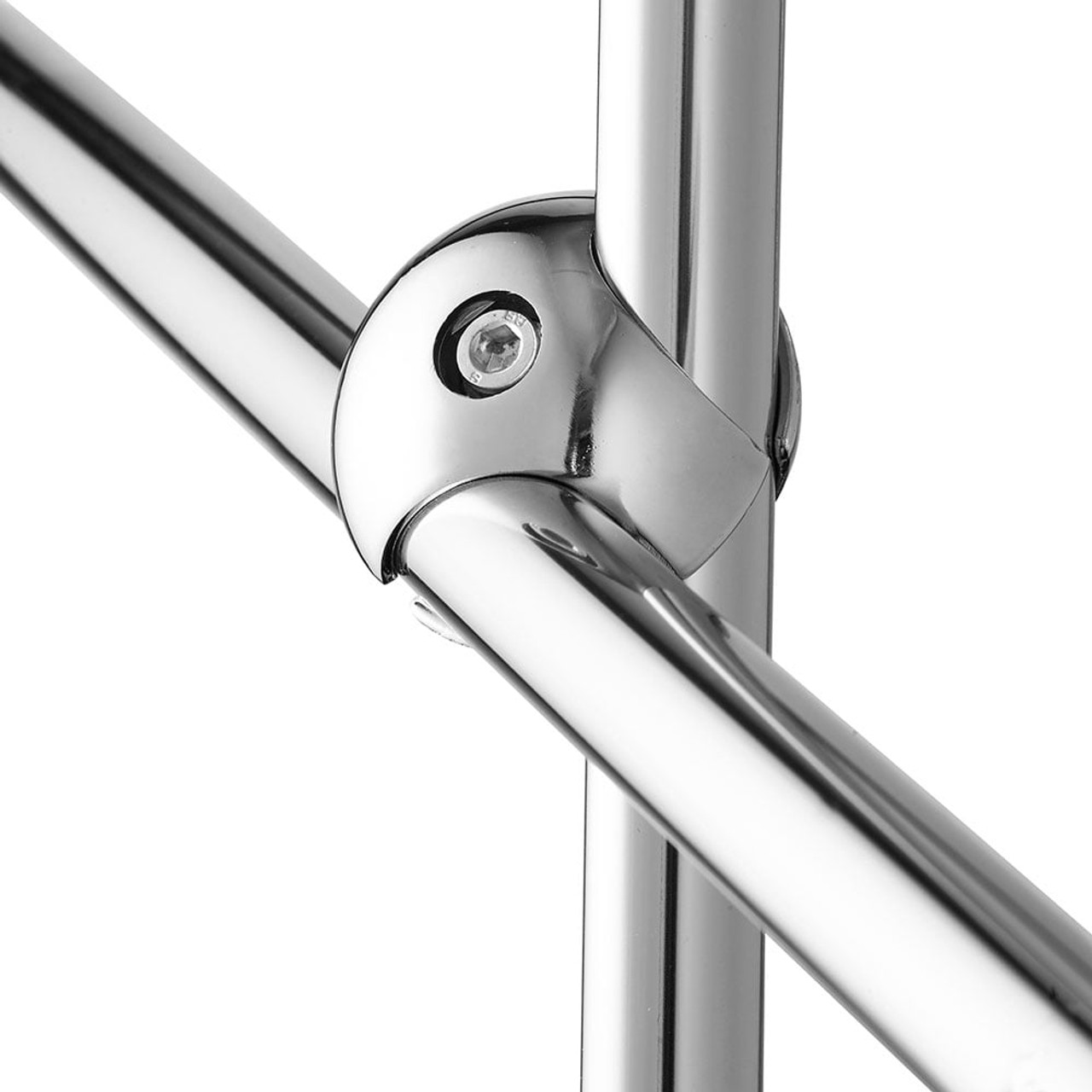Chrome 2 Way Circular Clamp Fitting for 25mm Dia. Chrome Tube Rail