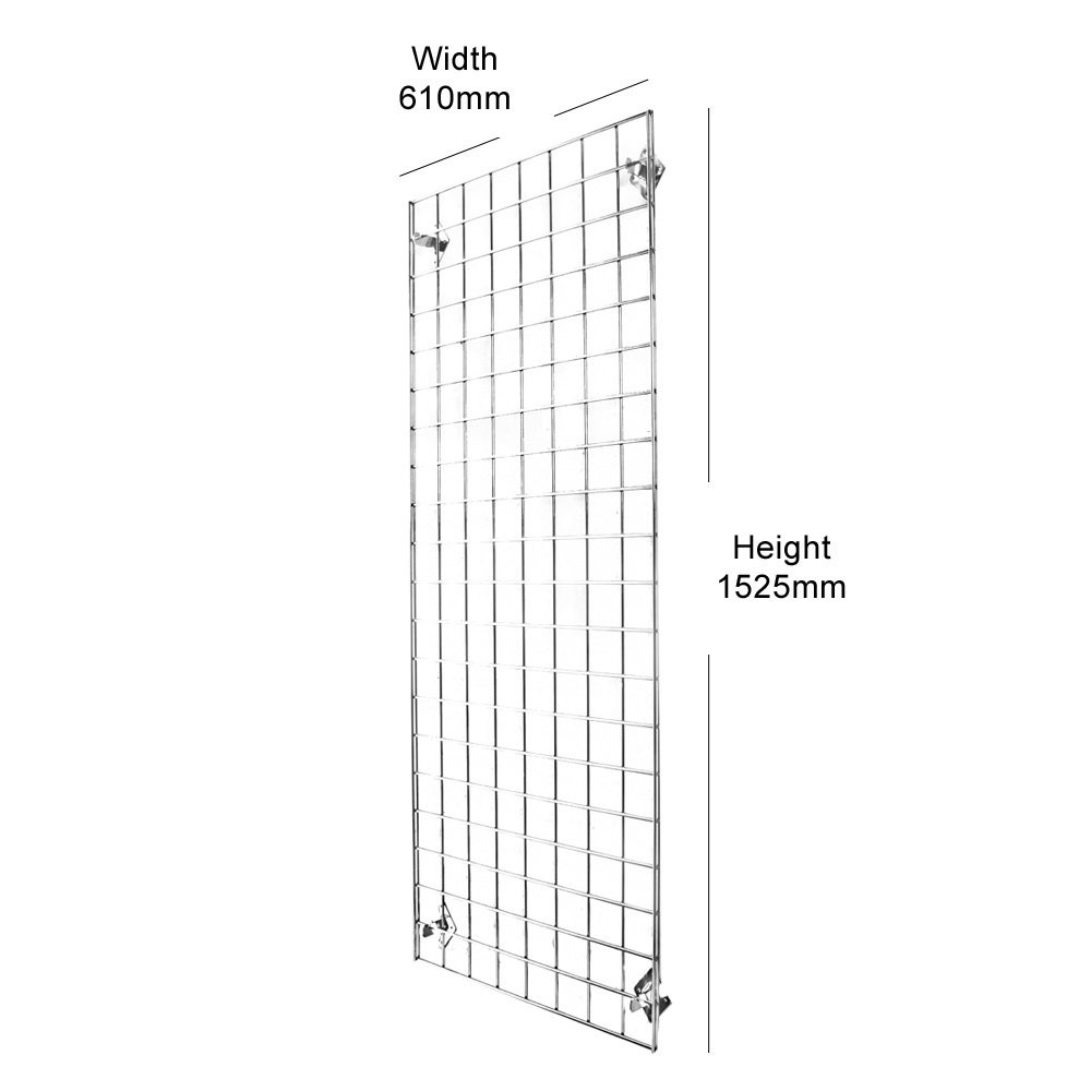 5ft Wall-Mounted Grid Mesh Display - H1525 x W610mm