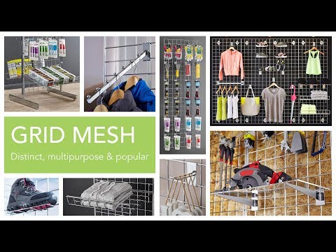 5ft Wall-Mounted Grid Mesh Display - H1525 x W610mm