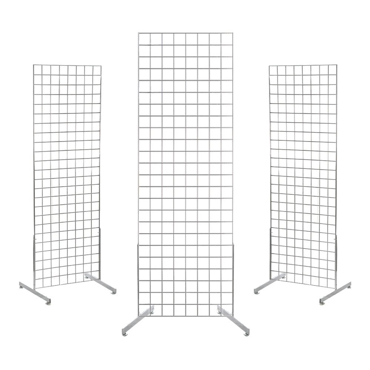 3 x 6ft Gridwall Mesh Two Way Stands - H1890 x W610 x D610mm