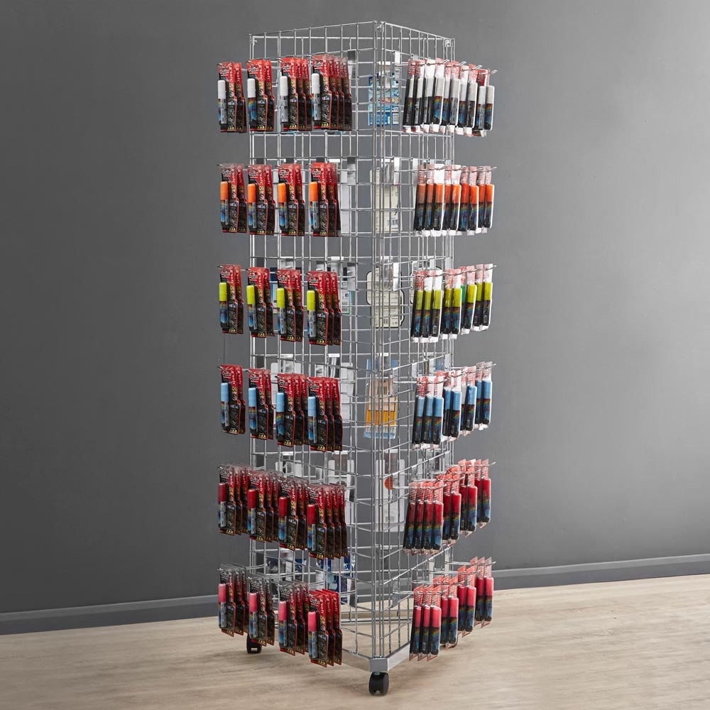 6ft Three-Sided Grid Mesh Display Bundle With 72 x Eurohooks - Each ...