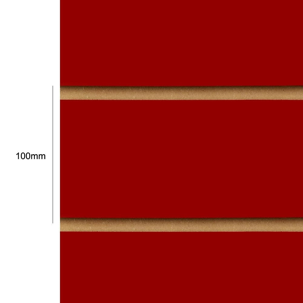 Red Slatwall Panels - 100mm Centres - 18mm MDF - Landscape, Portrait or ...