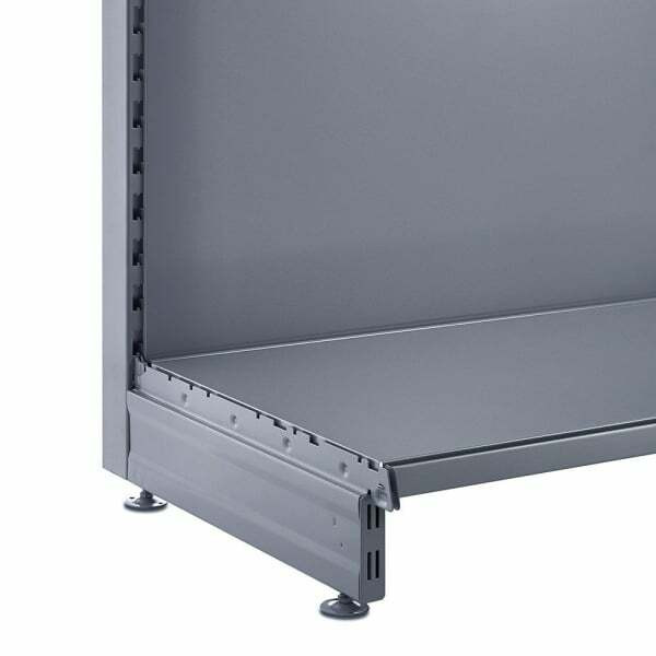 Silver Retail Shelving Modular Wall Unit - Plain Back Panels - Base ...
