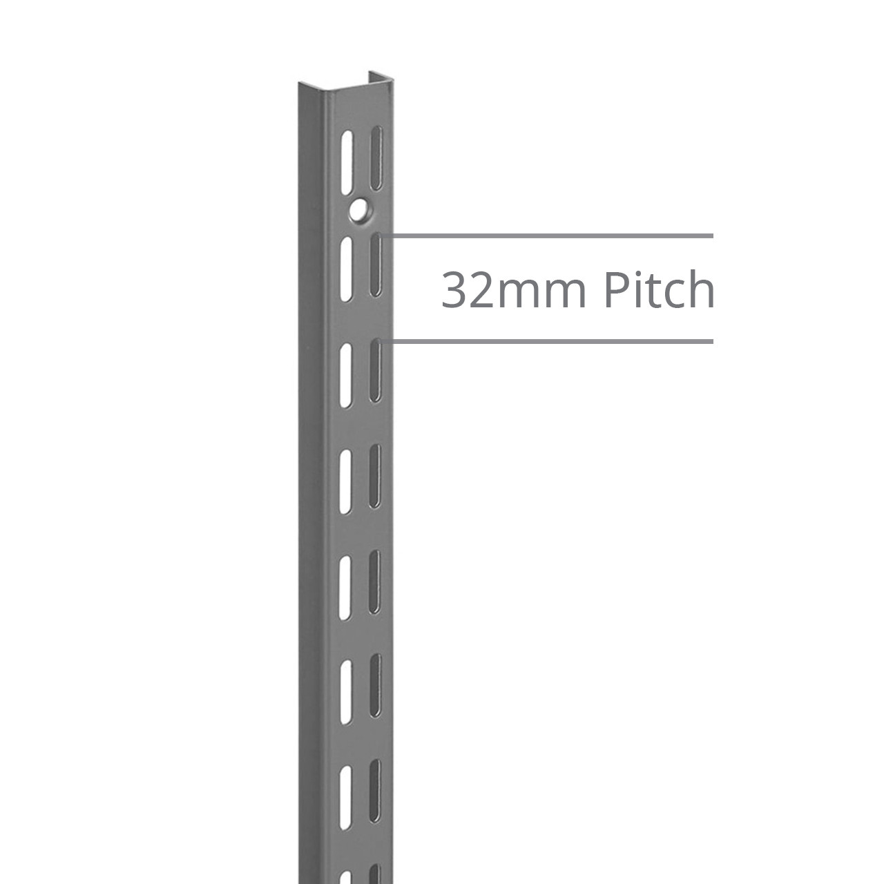 Silver Twin Slot Upright - 32mm Pitch - Choice of various lengths