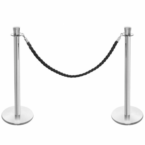 Pair of Premium Rope Barrier Posts - Polished Stainless Steel Posts ...