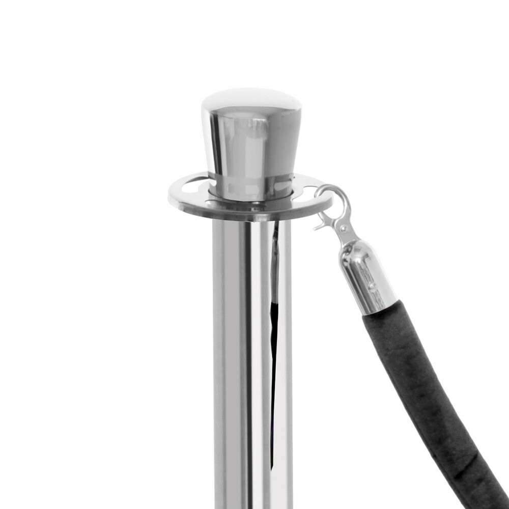 Pair of Premium Rope Barrier Posts - Polished Stainless Steel Posts ...