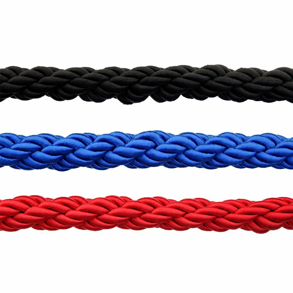 Pair of Rope Barrier Posts - Brushed Stainless Steel Posts with Red ...