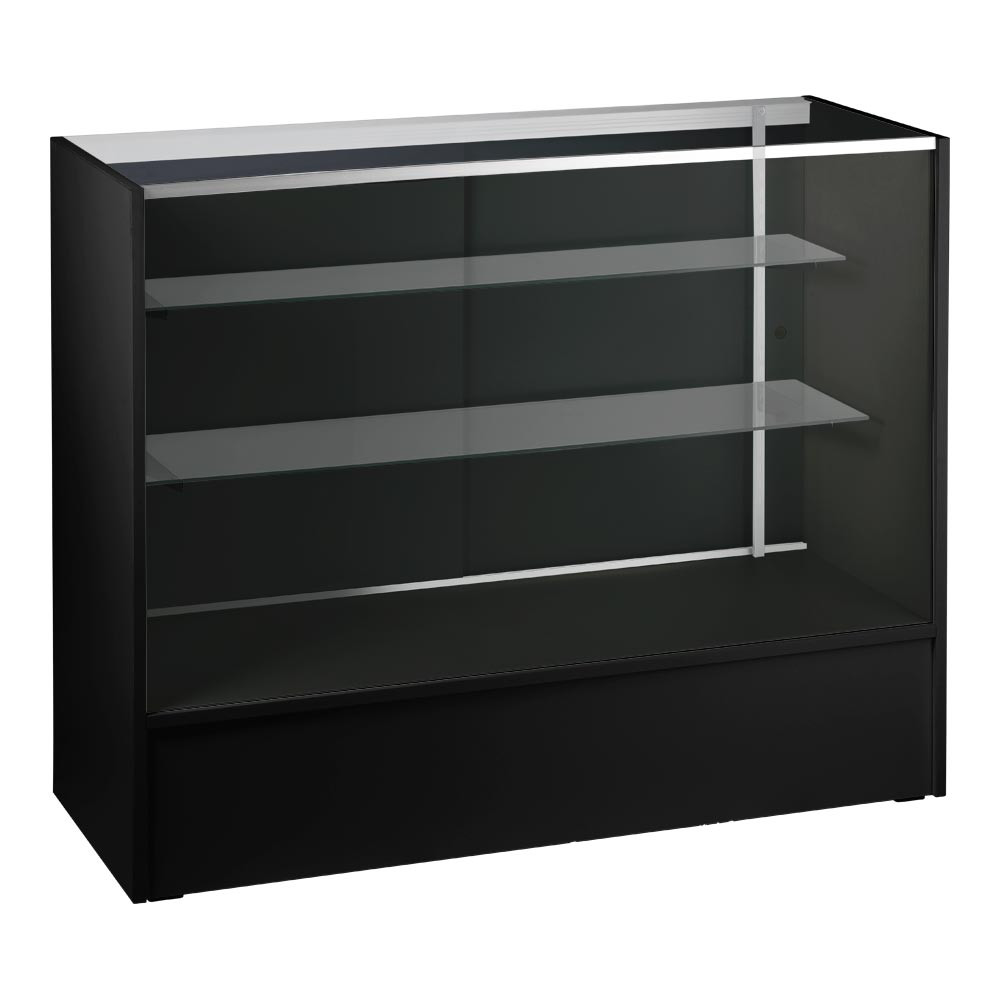 Black Shop Counter With 3/4 Glass Display and Corner Display Unit Bundle