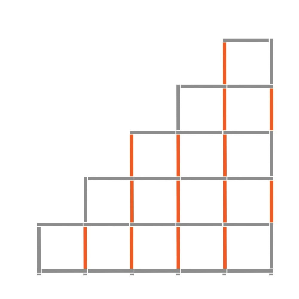 Cube Shelving Display & Storage Unit - Stacked 5, 4, 3, 2, 1 - H1830 x ...