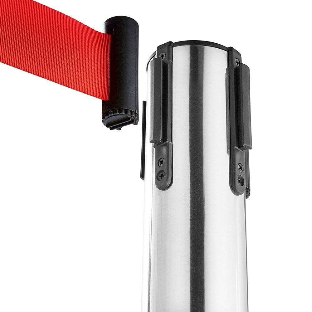 10 x Retractable Belt Barrier Posts - Polished Stainless Steel Posts ...