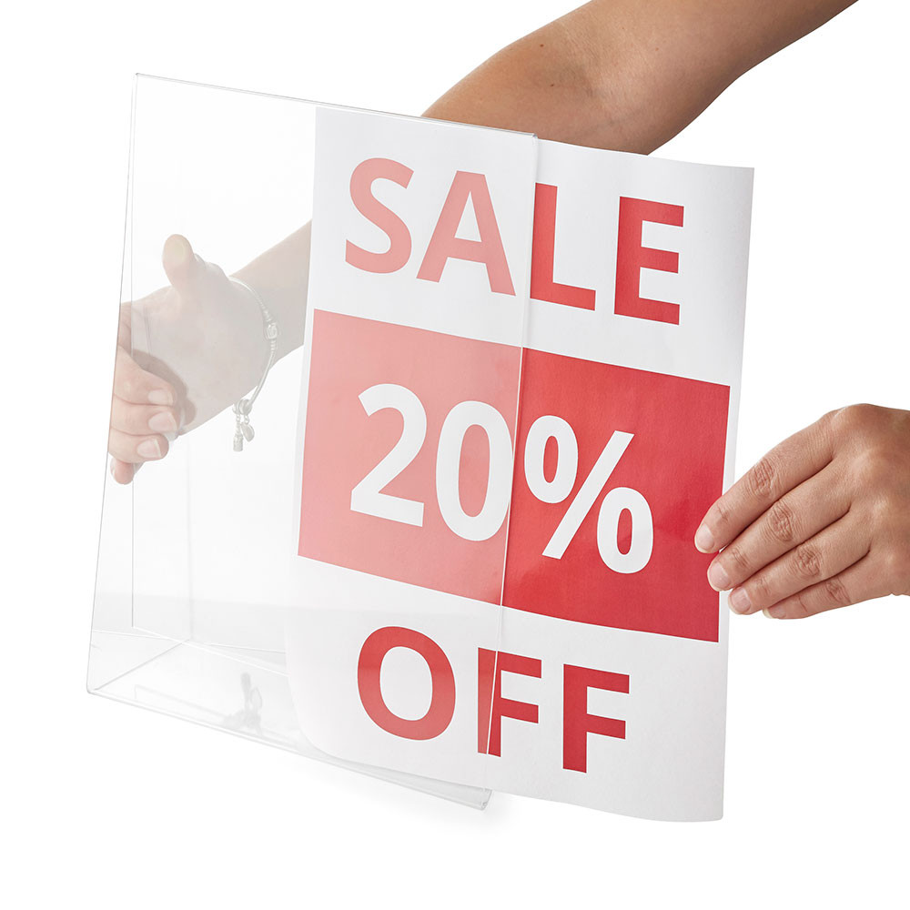 Slanted Sign Holder - A4, Portrait - H303 x W210mm