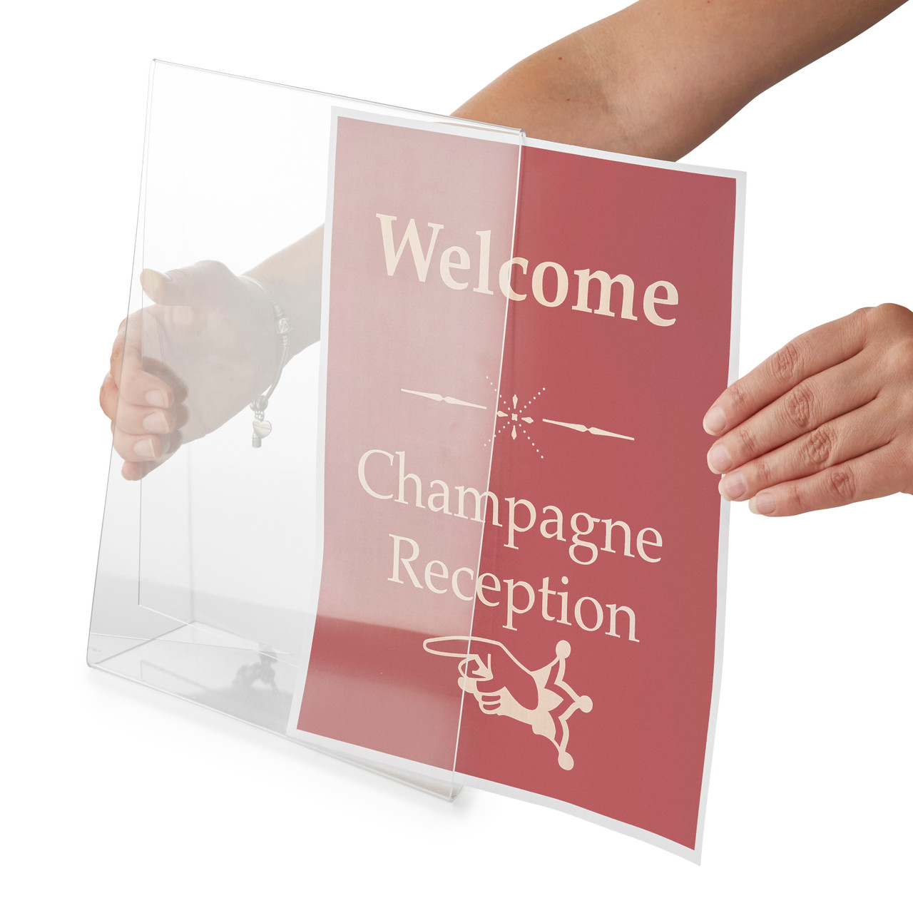 Slanted Sign Holder - A4, Portrait - H303 x W210mm