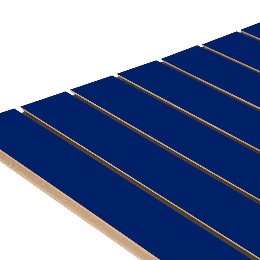 Blue Slatwall Panels - 100mm Centres - 18mm MDF - Half Sizes