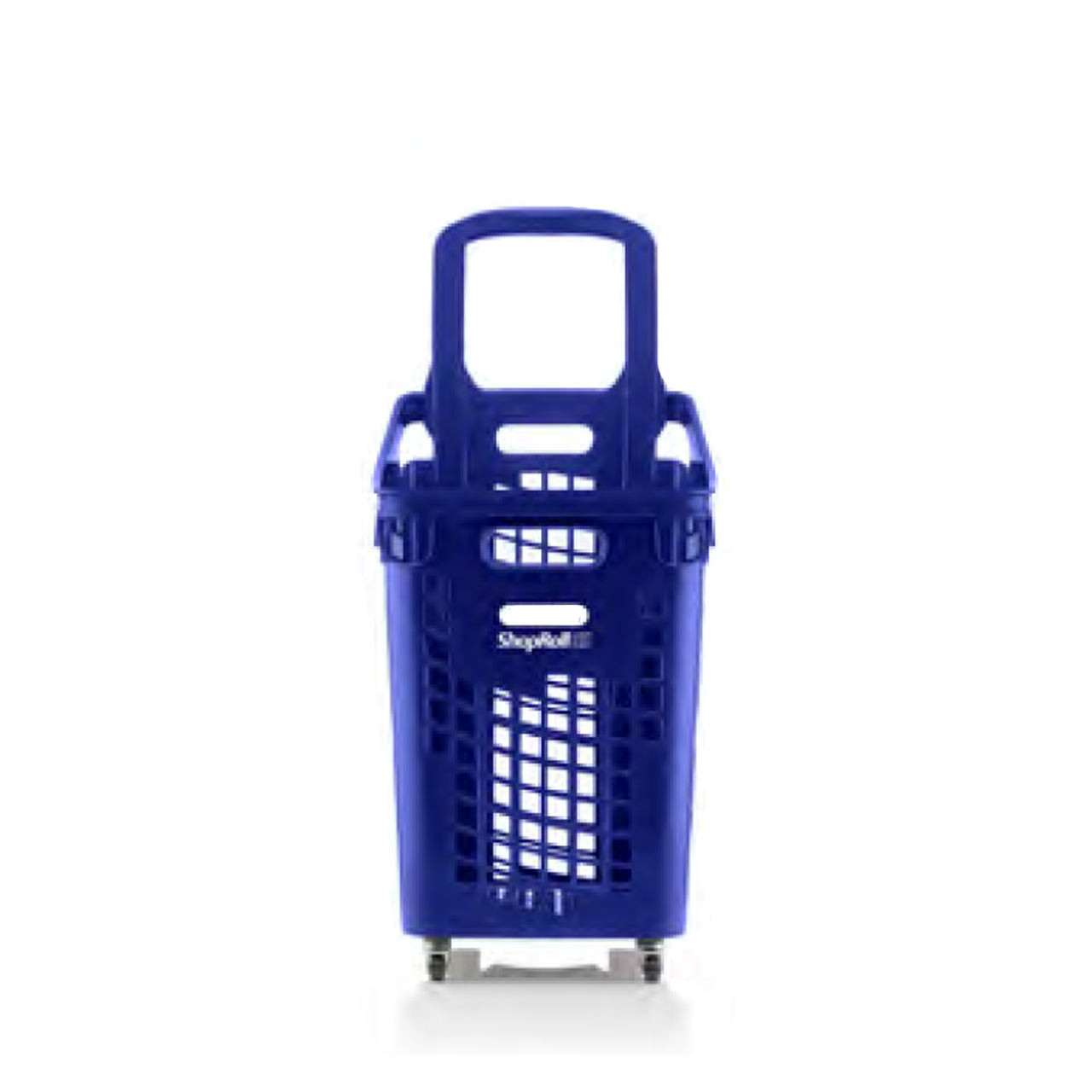 Pack of 6 Blue Plastic Shopping Basket With Wheels And Fixed Handle ...