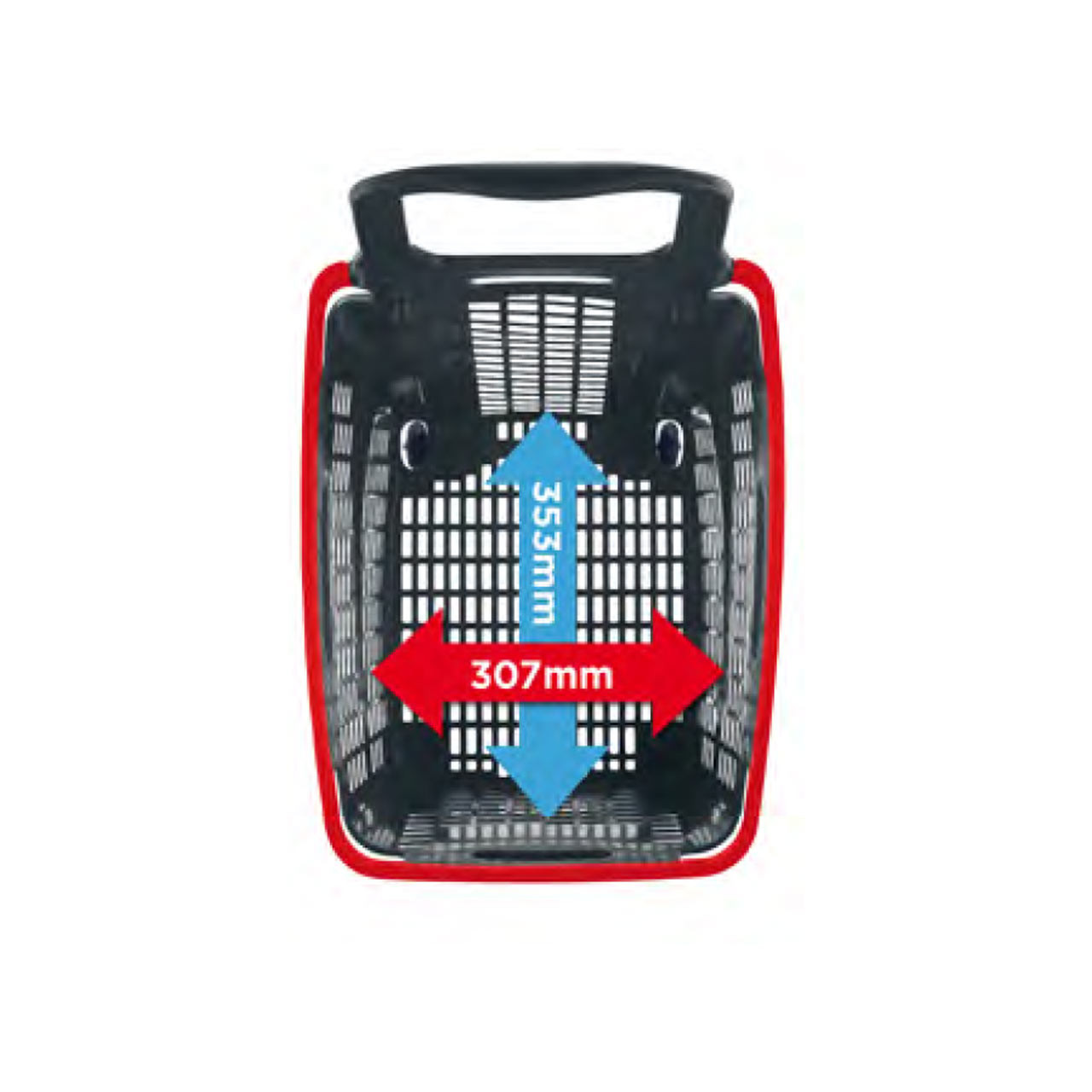 Pack of 6 Blue Plastic Shopping Basket With Wheels And Fixed Handle ...