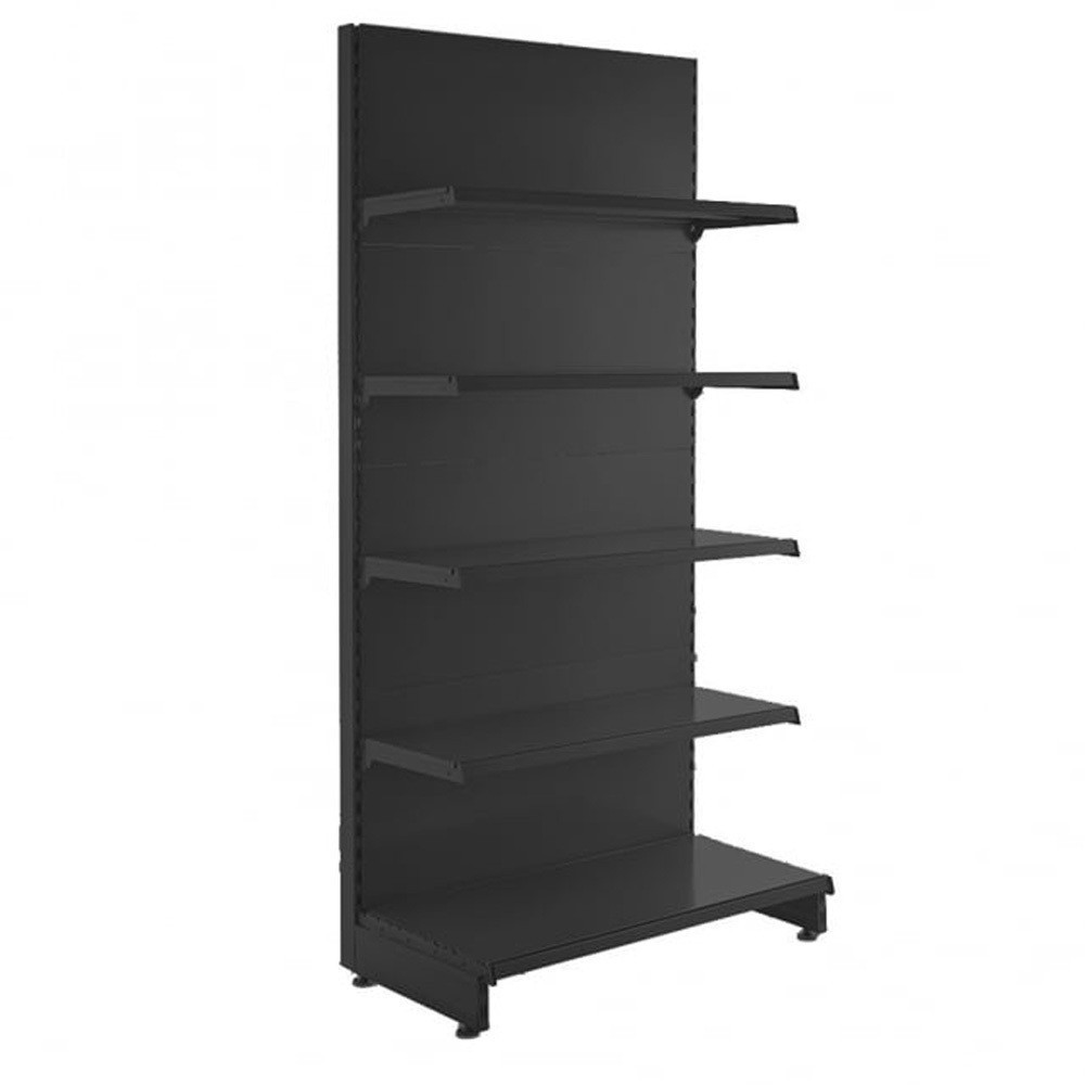 Black Retail Shelving Starter/Complete Wall Unit - 4 x 370mm Shelves ...