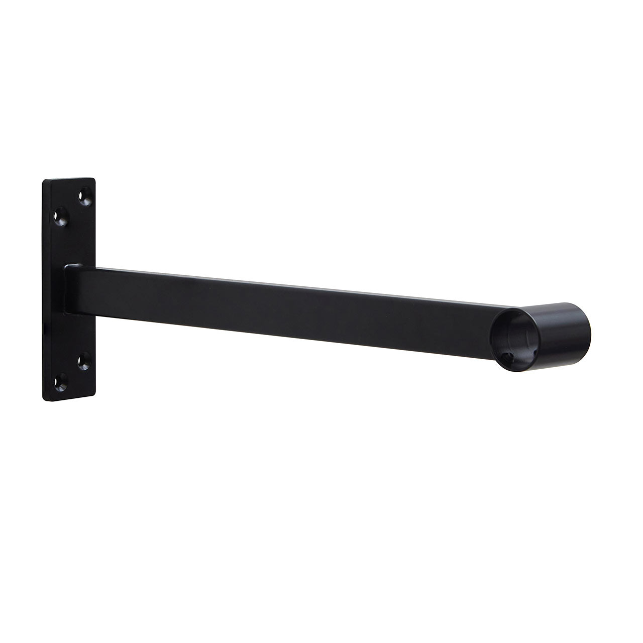 Black Support Arm For up to 25mm Diameter tube - Wall fix - L340 x D25mm