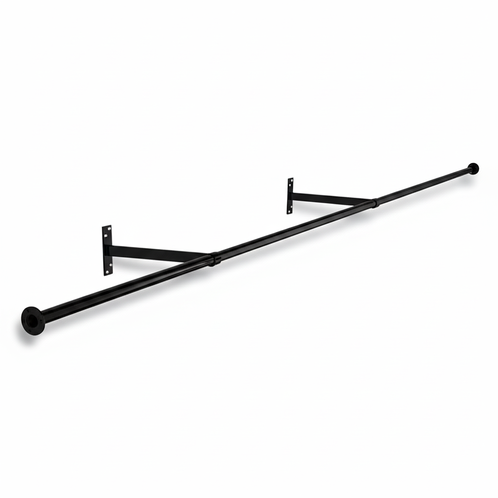 3m Alcove Black Tube Hanging Rail with 2 Support Arms