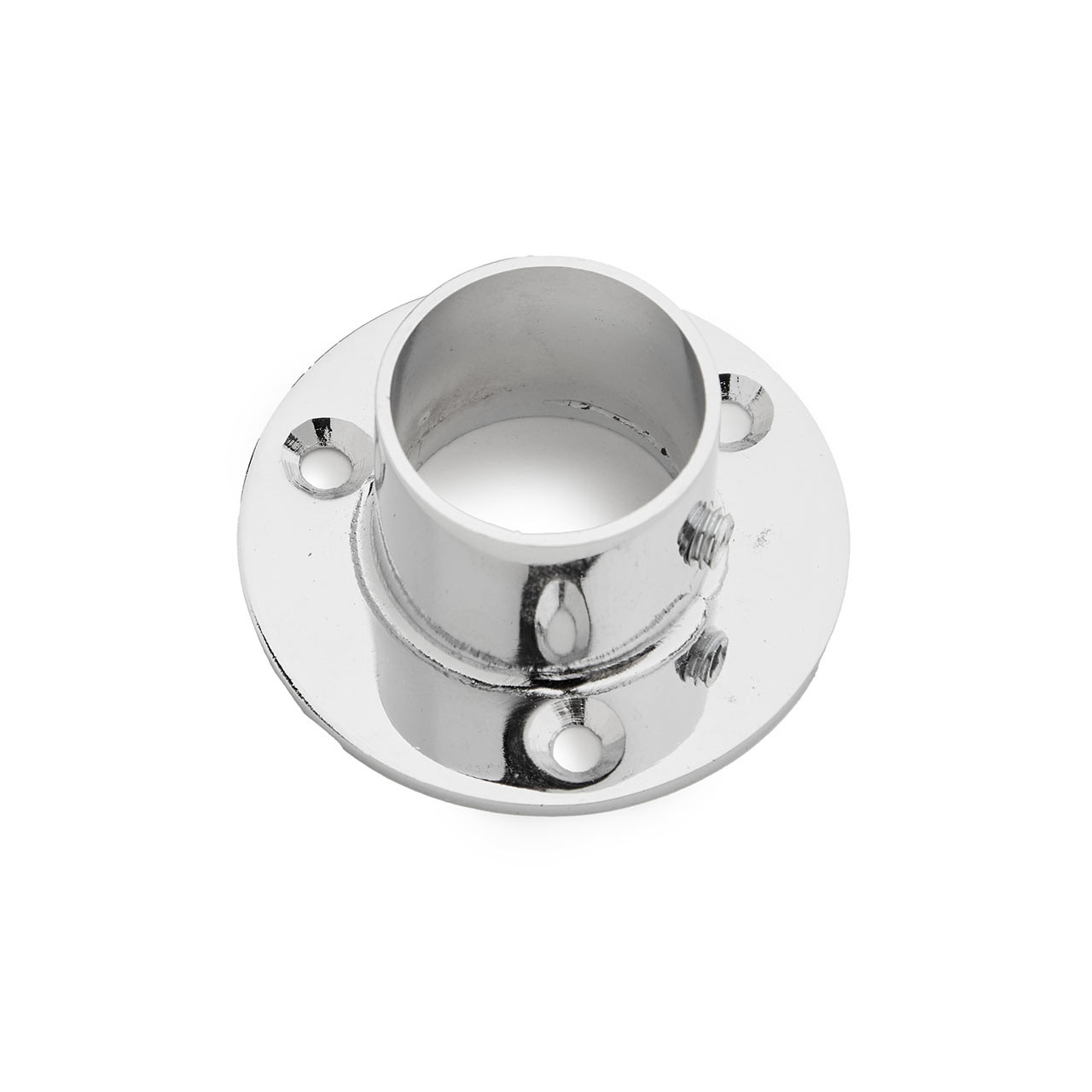 Chrome Socket for 25mm Dia. White Tube Rail - Outer-diameter 50mm