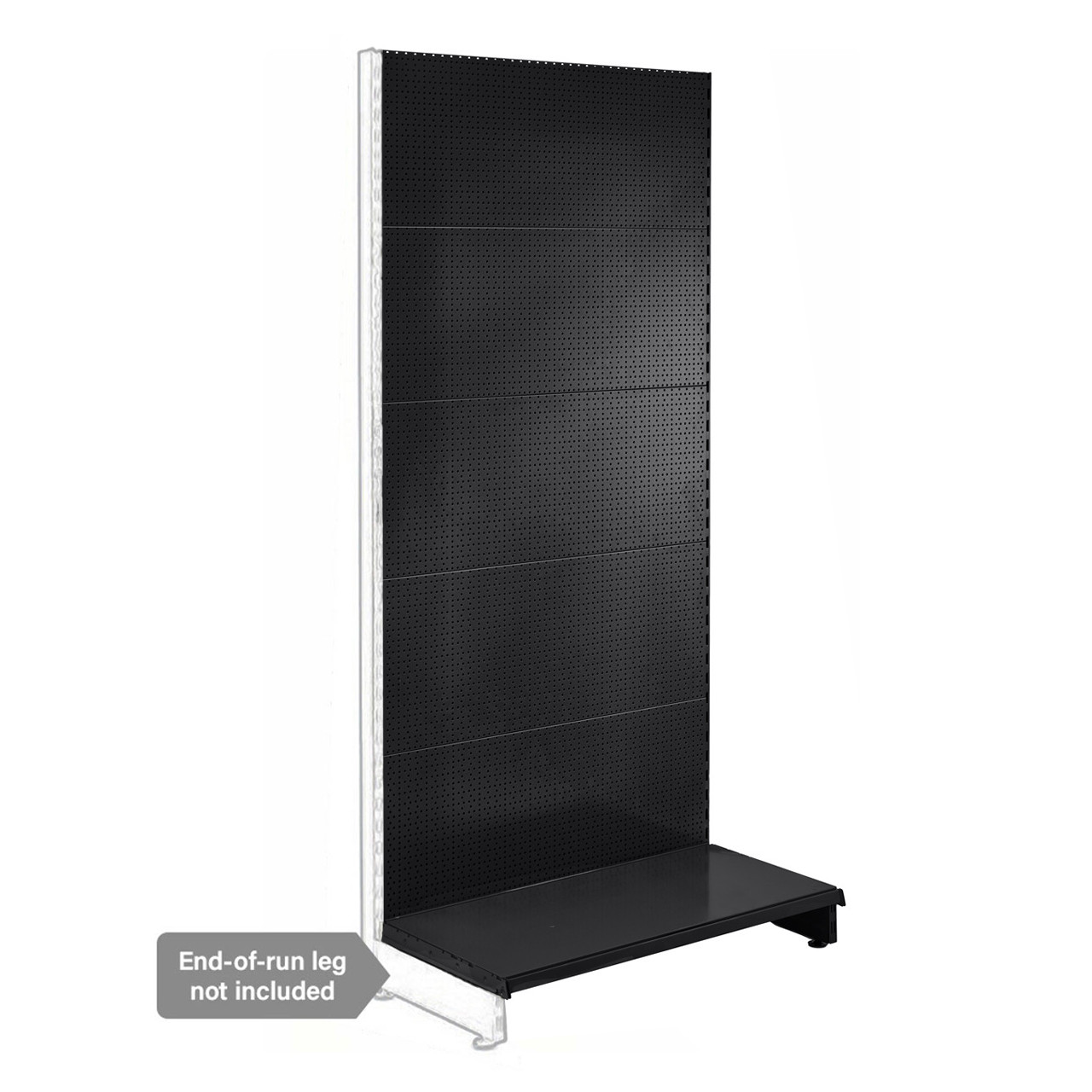 Black Retail Shelving Modular Wall Unit - Perforated Back Panels