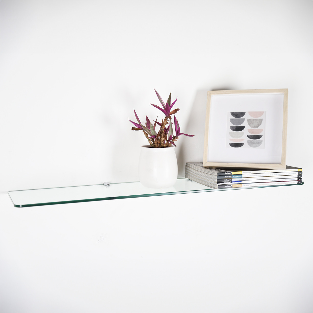 Transparent Rectangle Glass Shelf - 8mm Thickness - W600mm