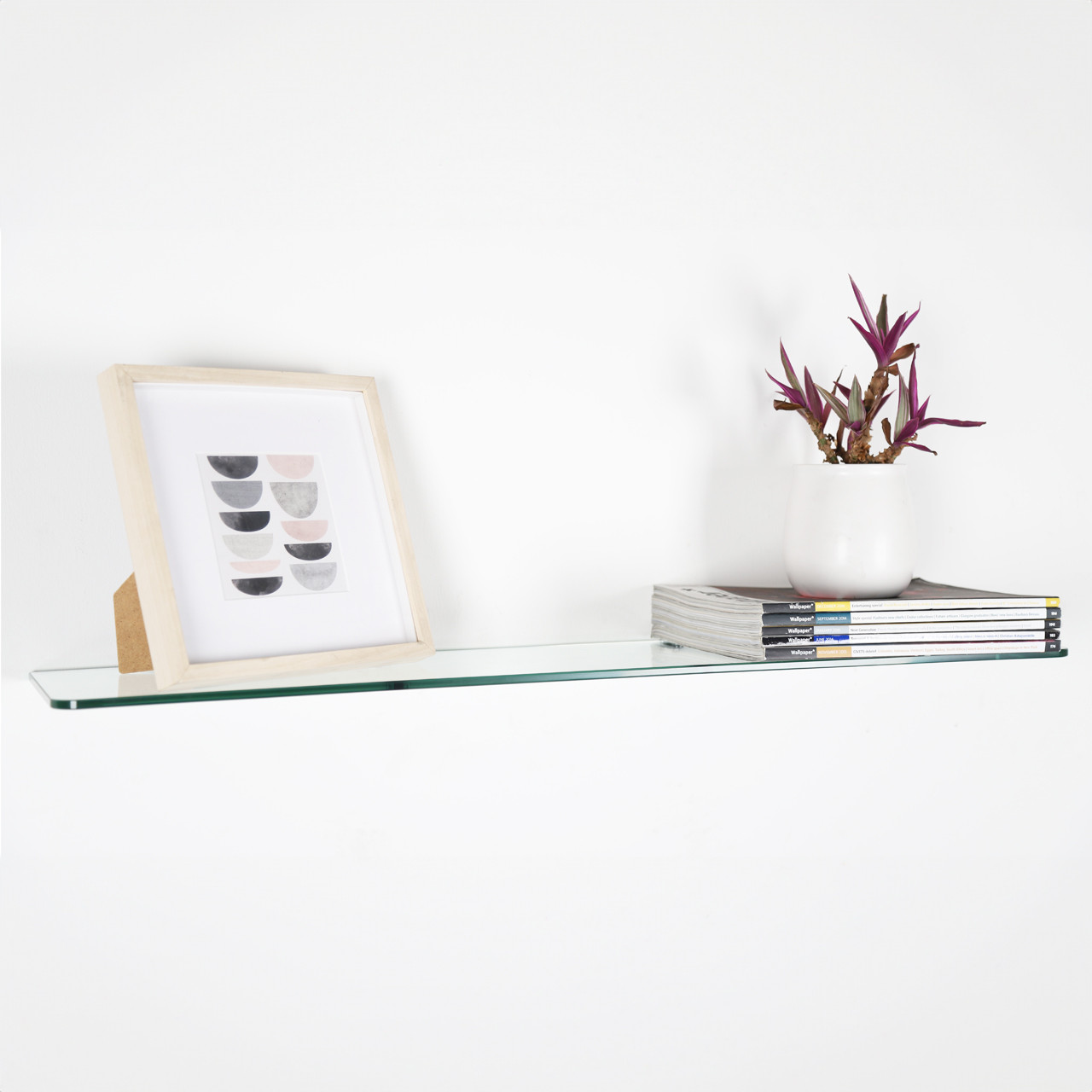 Transparent Rectangle Glass Shelf - 8mm Thickness - W600mm