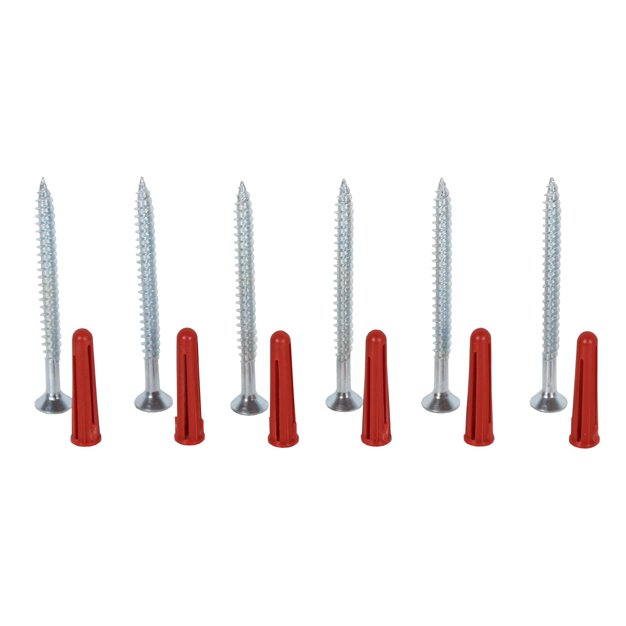 Fixing Wood Screws - 5.0 x 63.5mm - Pack of 8 with Wall Plugs