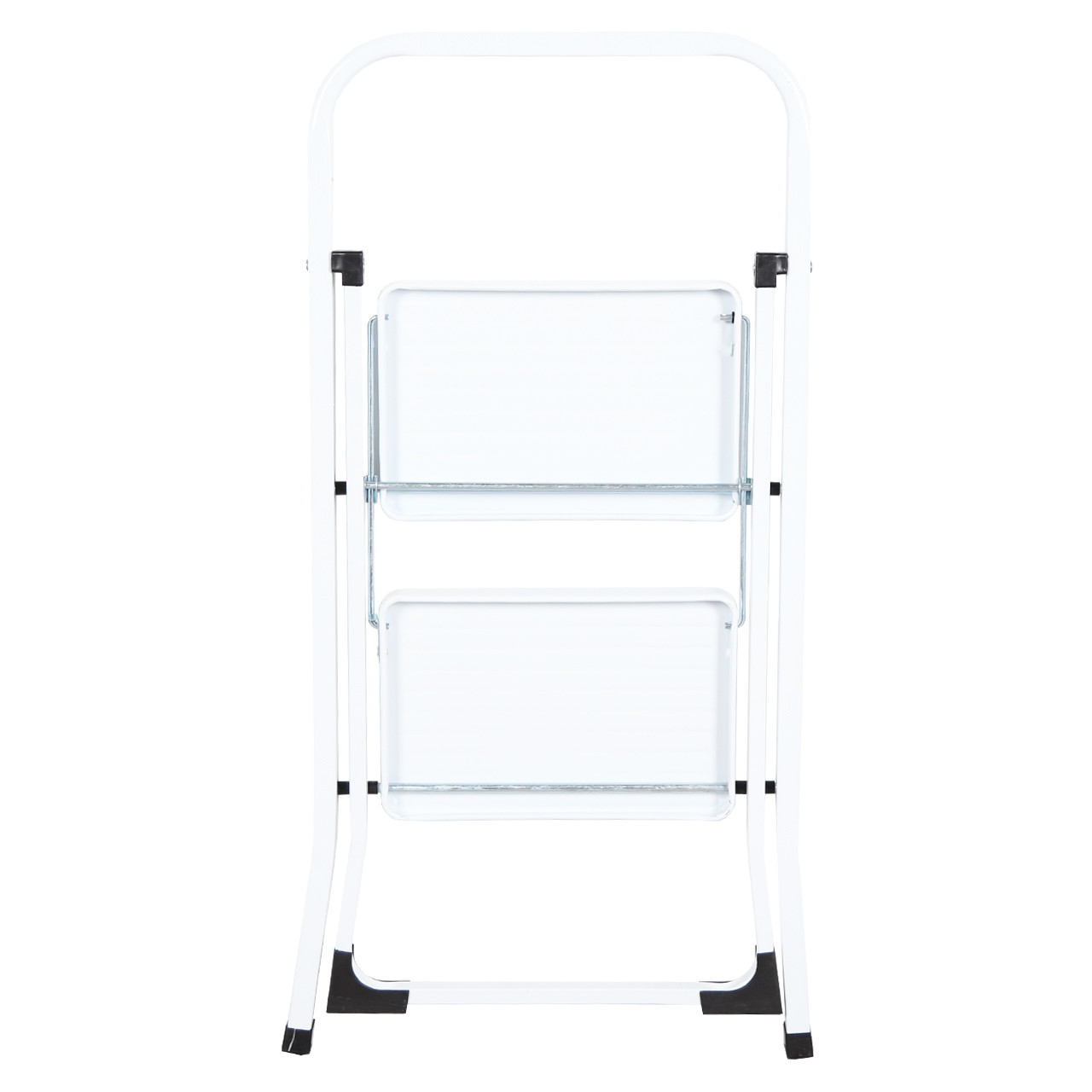 White Steel Step Ladder- 2-tread, non slip stepstool