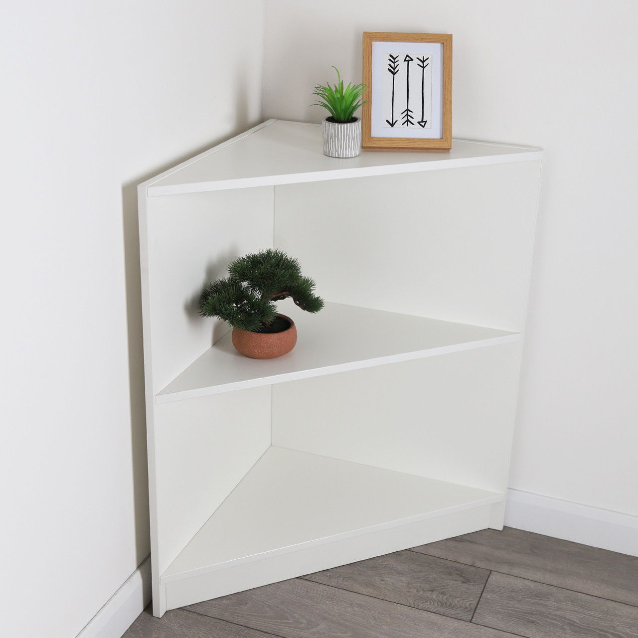Solido White Corner Case with Shelf - Solido Range - H900 x W600 x D600mm