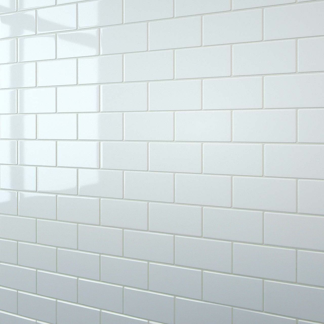 White Flat Brick Shaped Wall Panel Tile - Landscape or Portrait panels