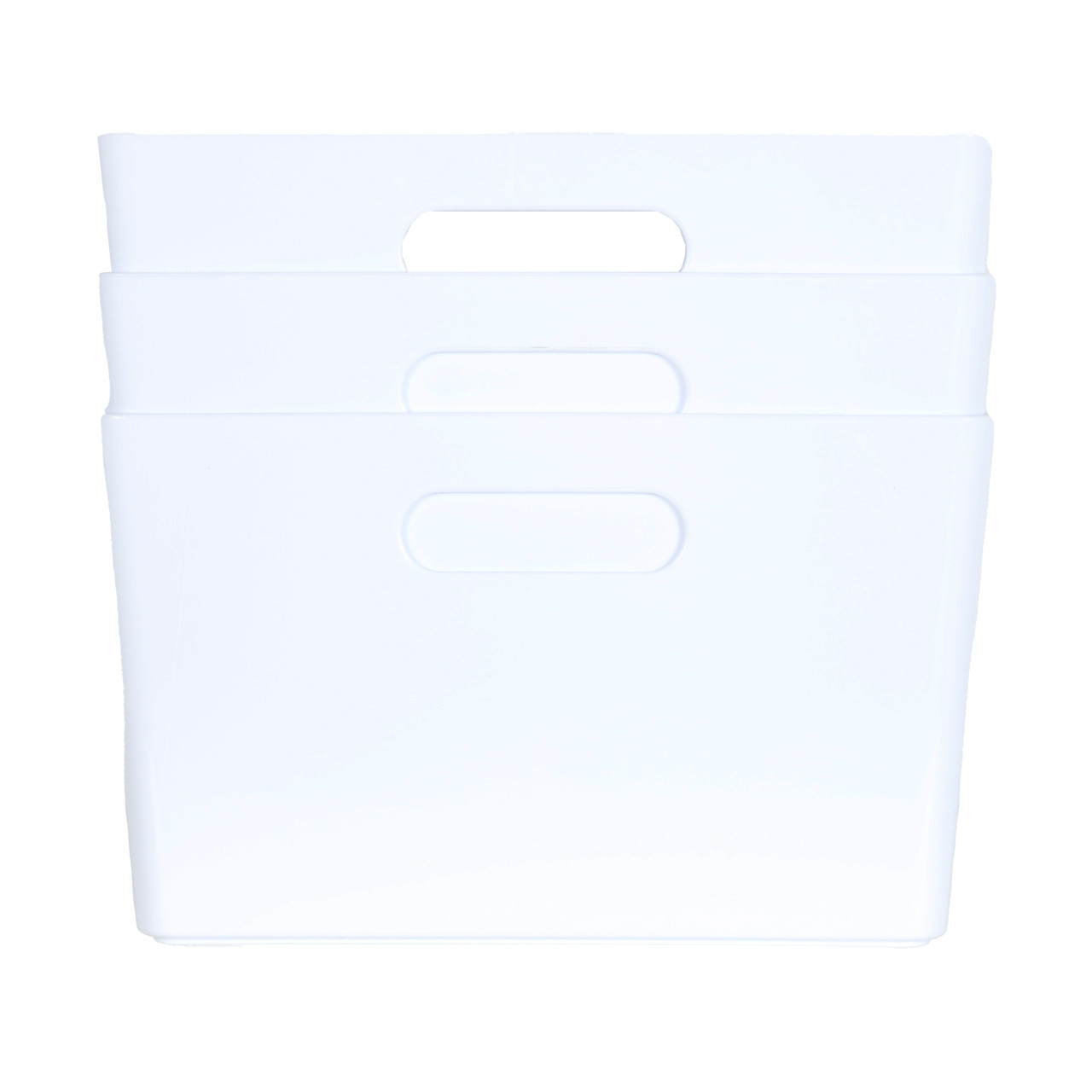 3 x Large White Rectangle Storage Baskets