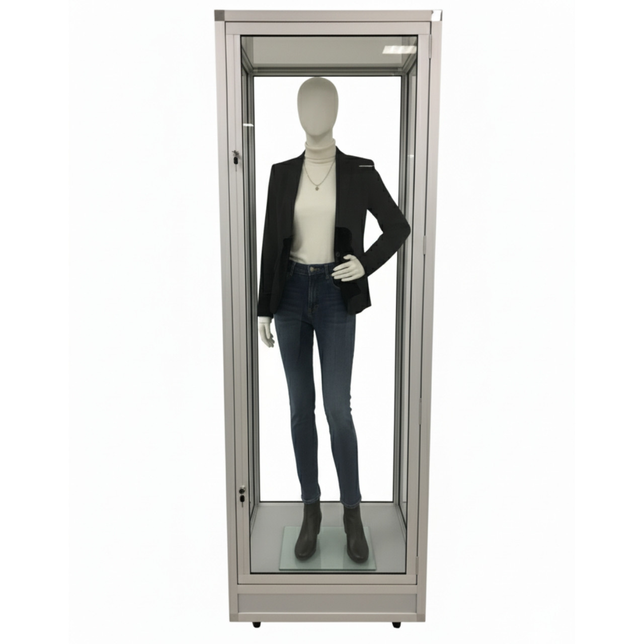 Single Mannequin Display Case with Glass Top – Secure Showcase for ...