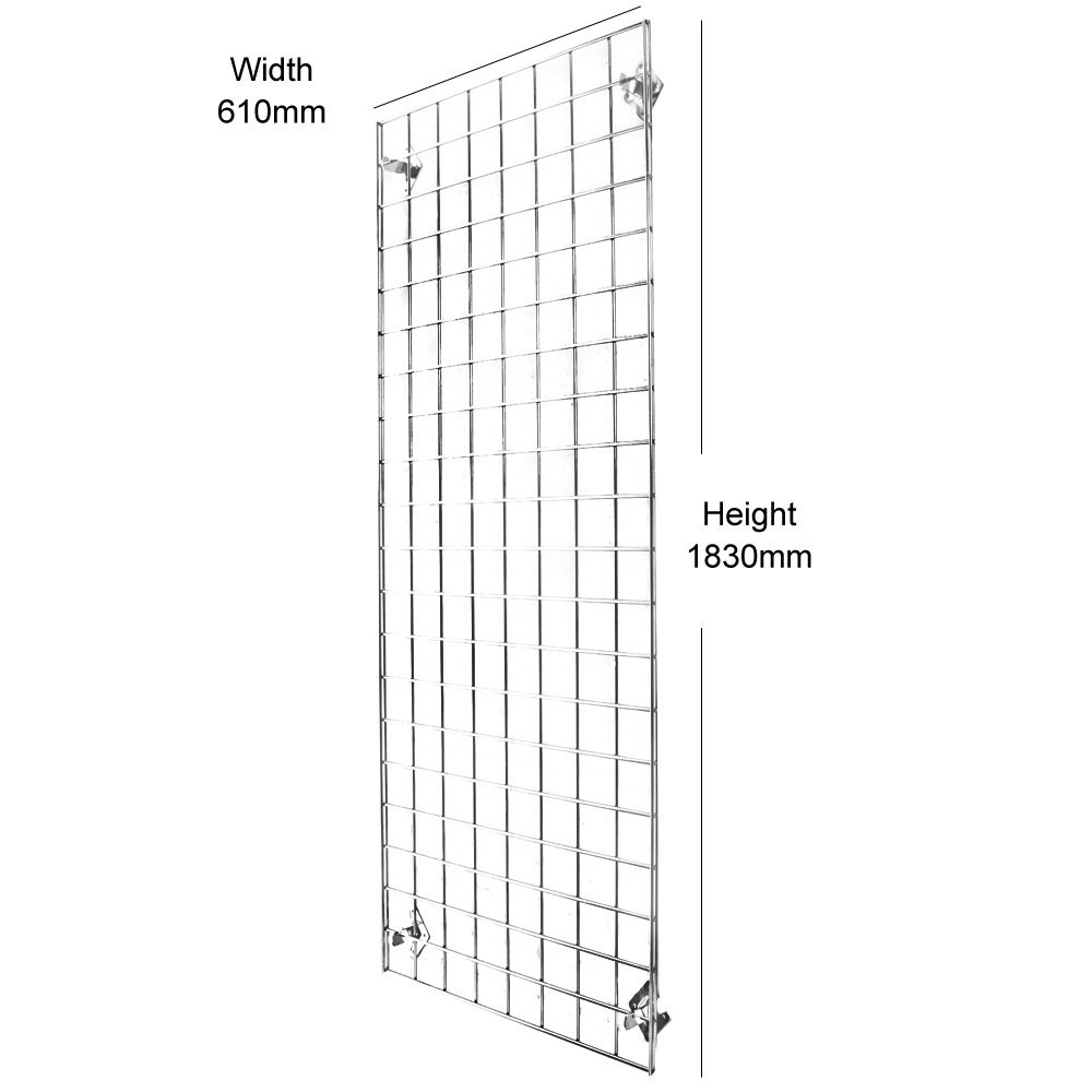6ft Wall-Mounted Grid Mesh Display - H1830 x W610mm