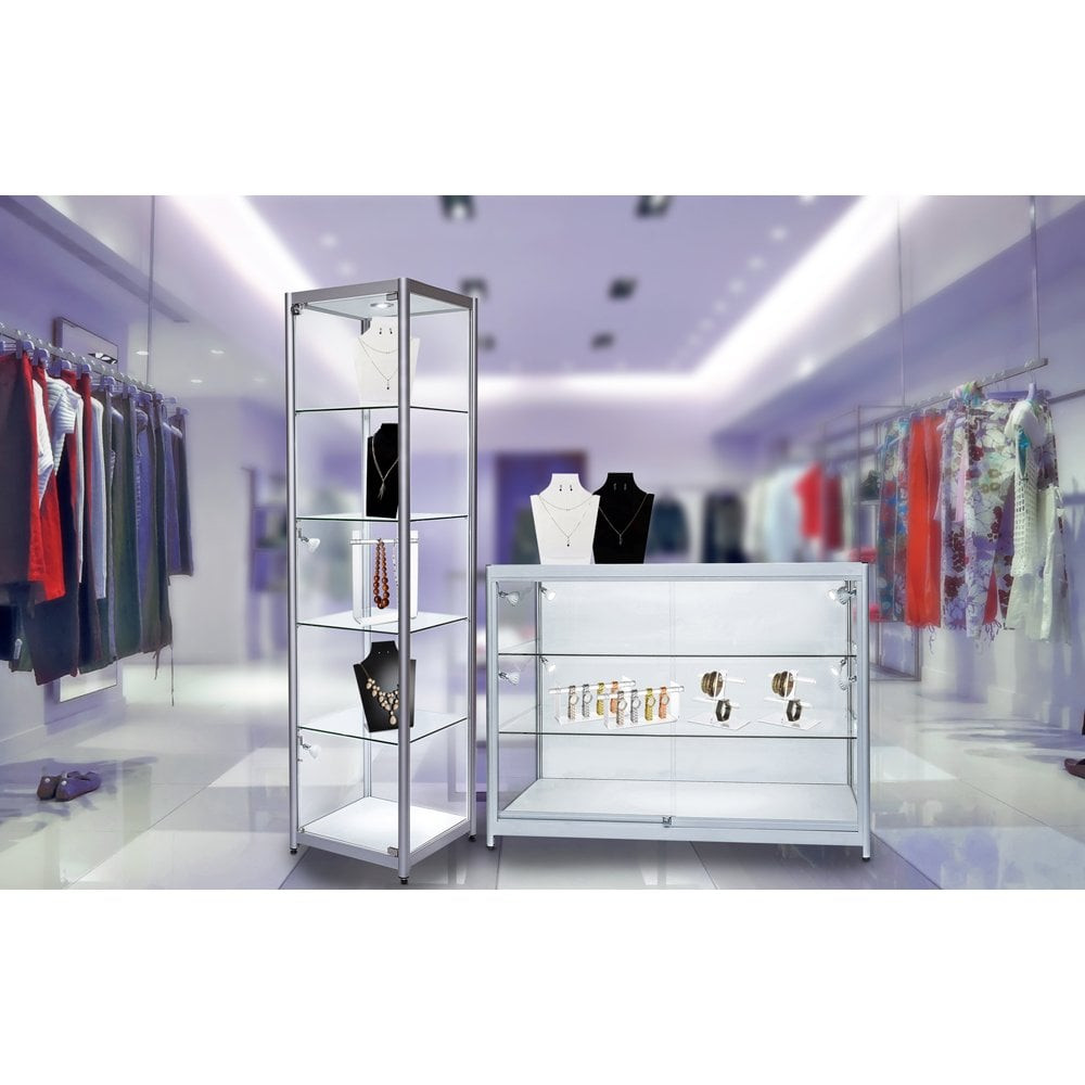 Skyline 360 Frameless Tower Showcase - All Glass Display - Single Door ...