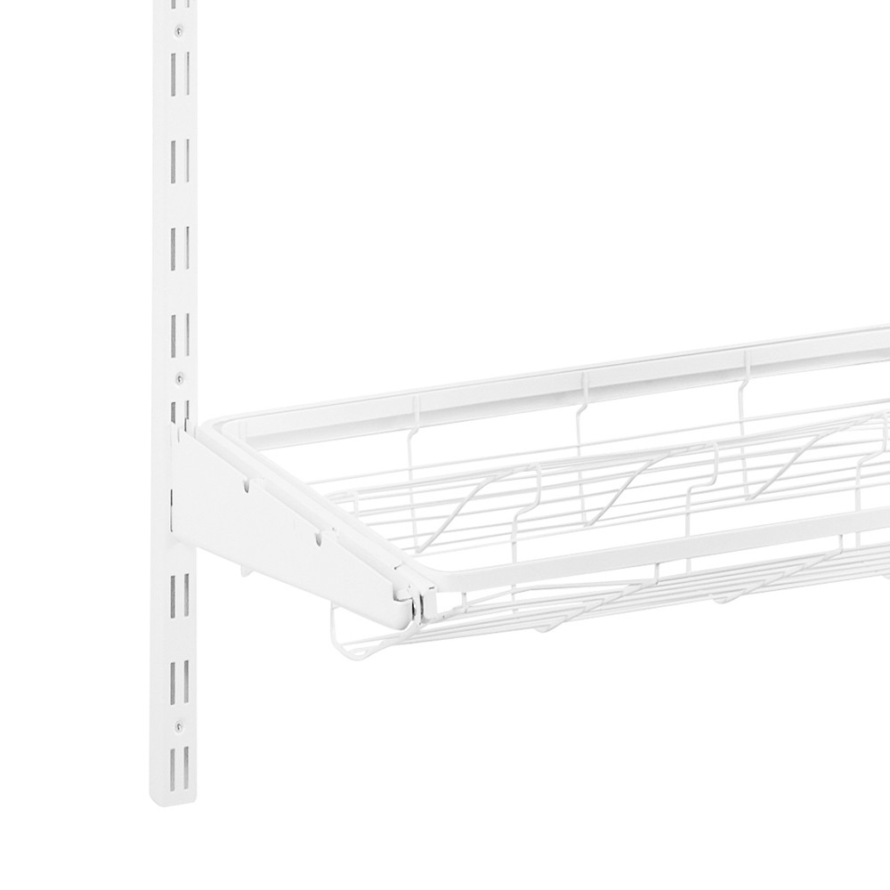Flexx White Wooden Shelf System with Clothes Rail & Shoe Rack- H2100mm