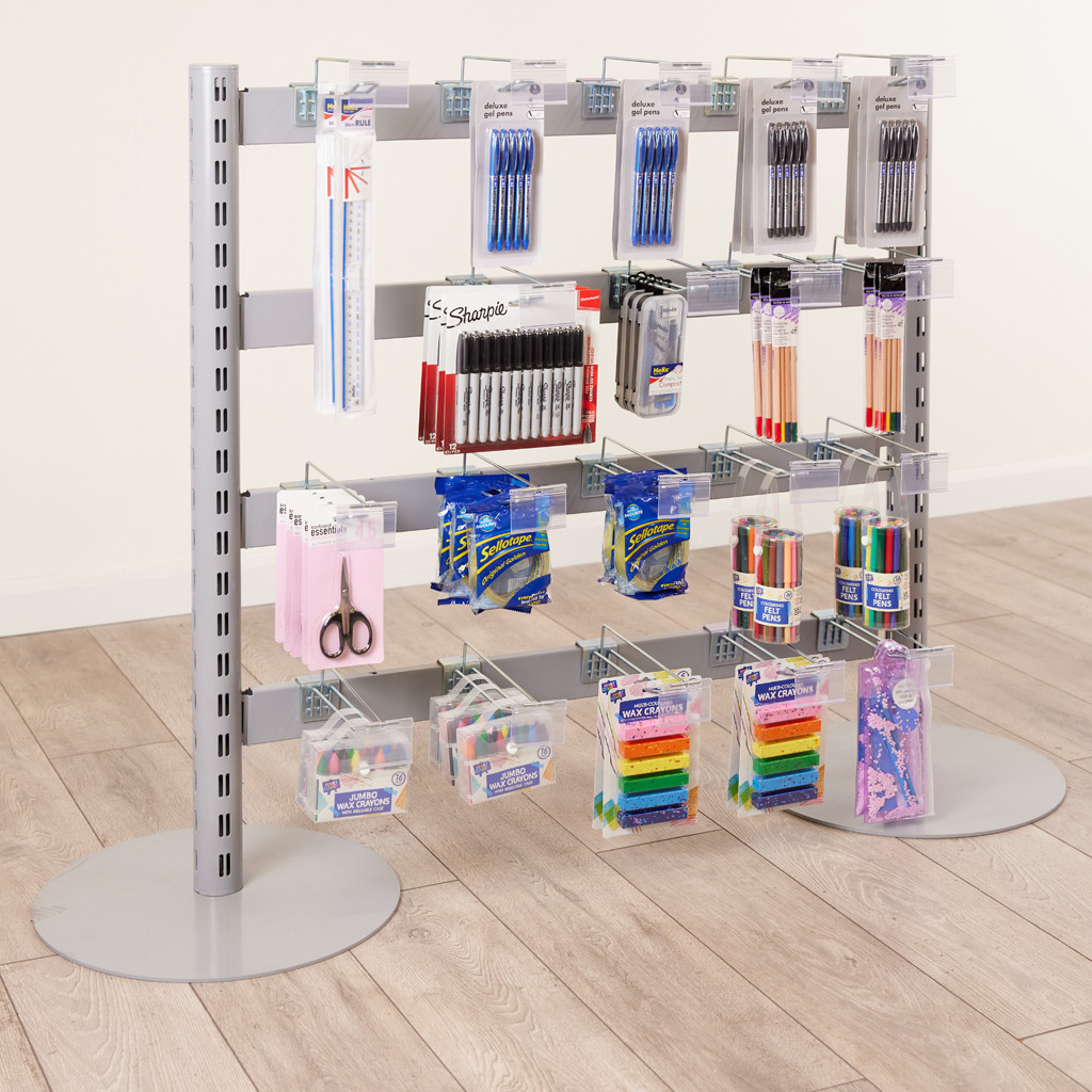Single Side Merchandising Bay with hooks - 1 or 2, 1250mm bays