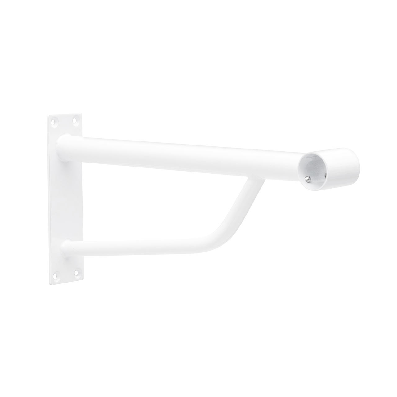 2m Heavy Duty Alcove White Tube Hanging Rail with 1 Support Arm
