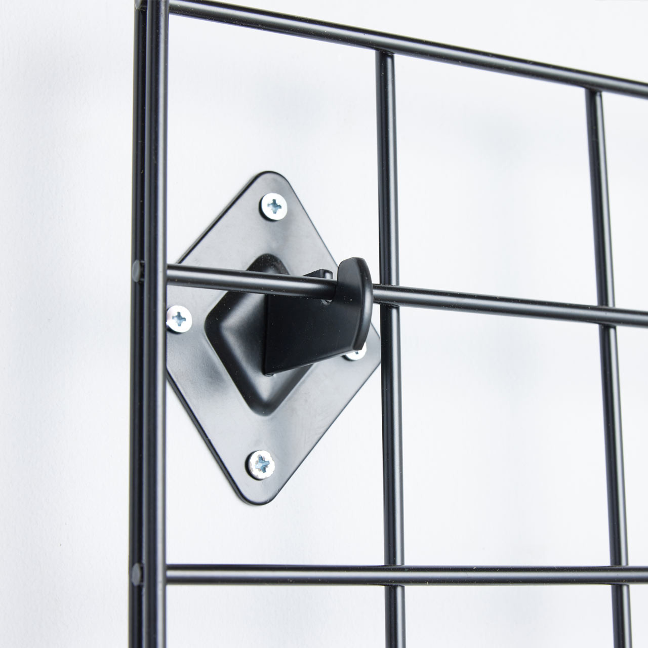 Black Wall Fix Bracket Grid Mesh Panels - H95 x W80 x D65mm