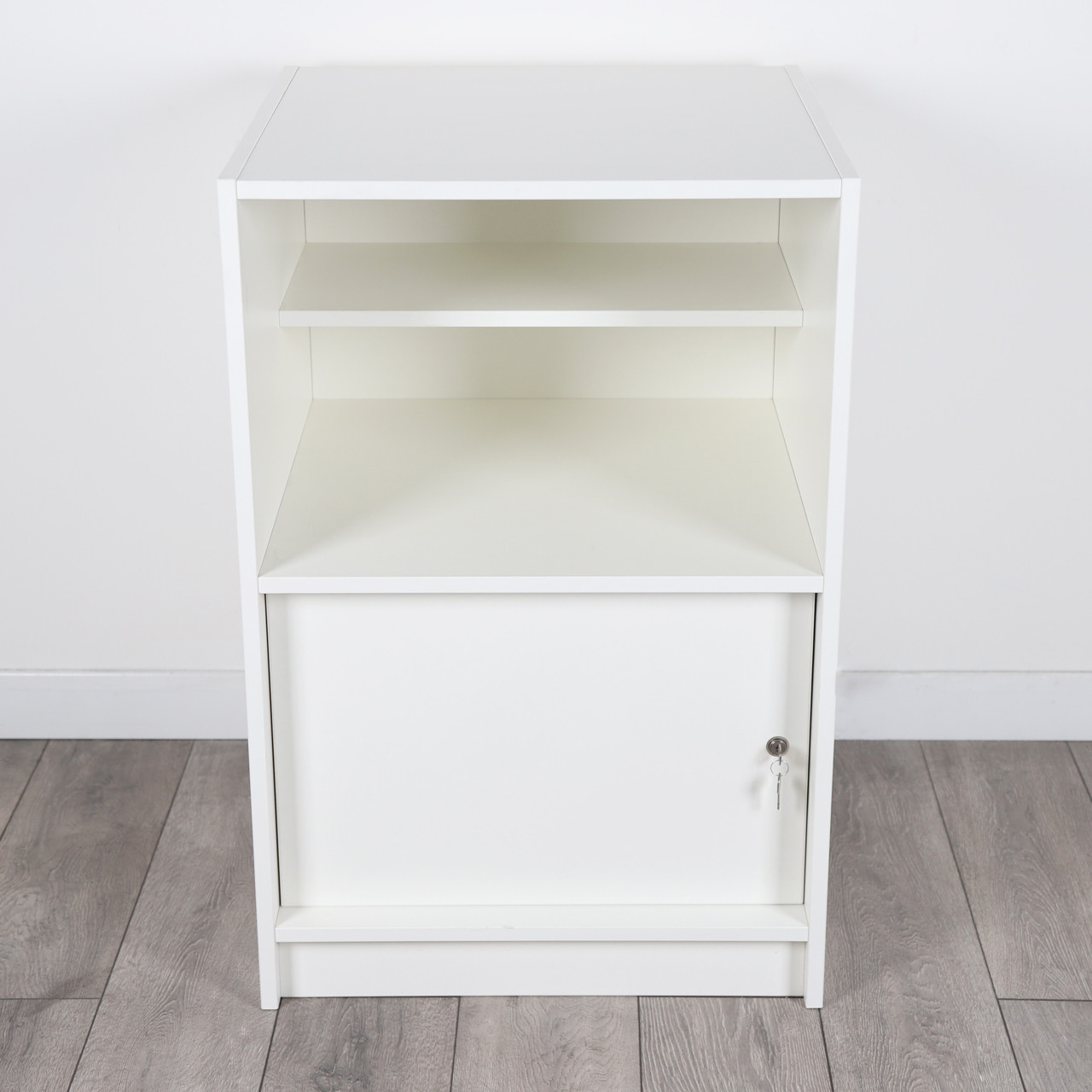 Solido White Till Unit with Lockable Cupboard and Shelf - Solido Range ...