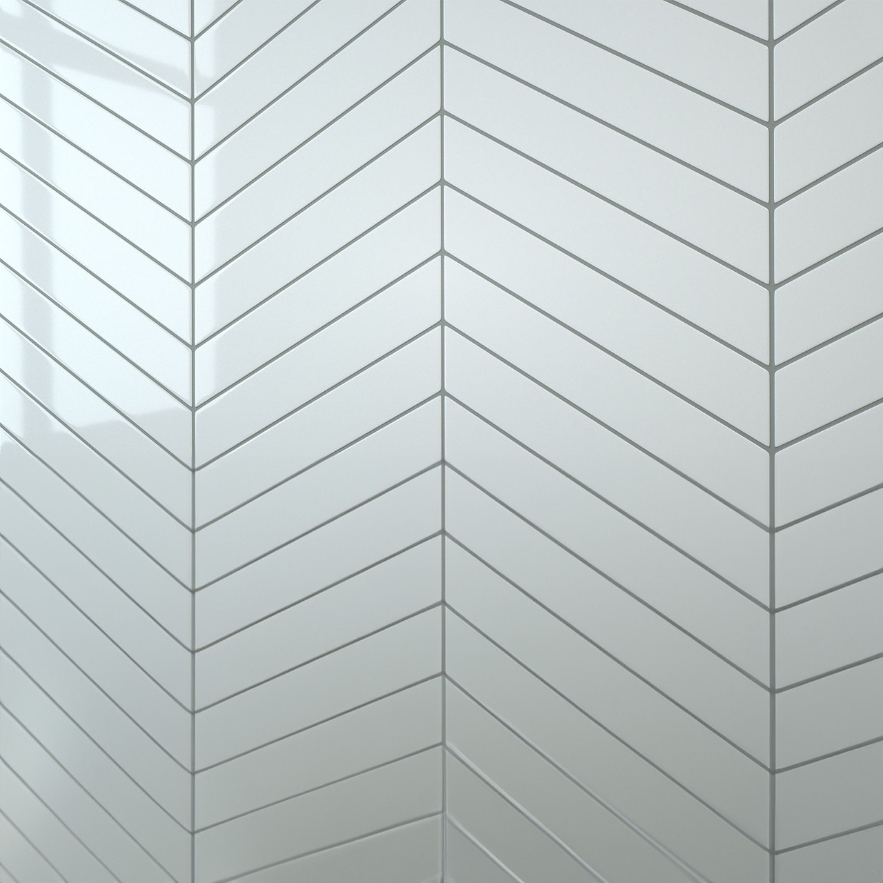 White Chevron Wall Panel Tiles - Portrait panels