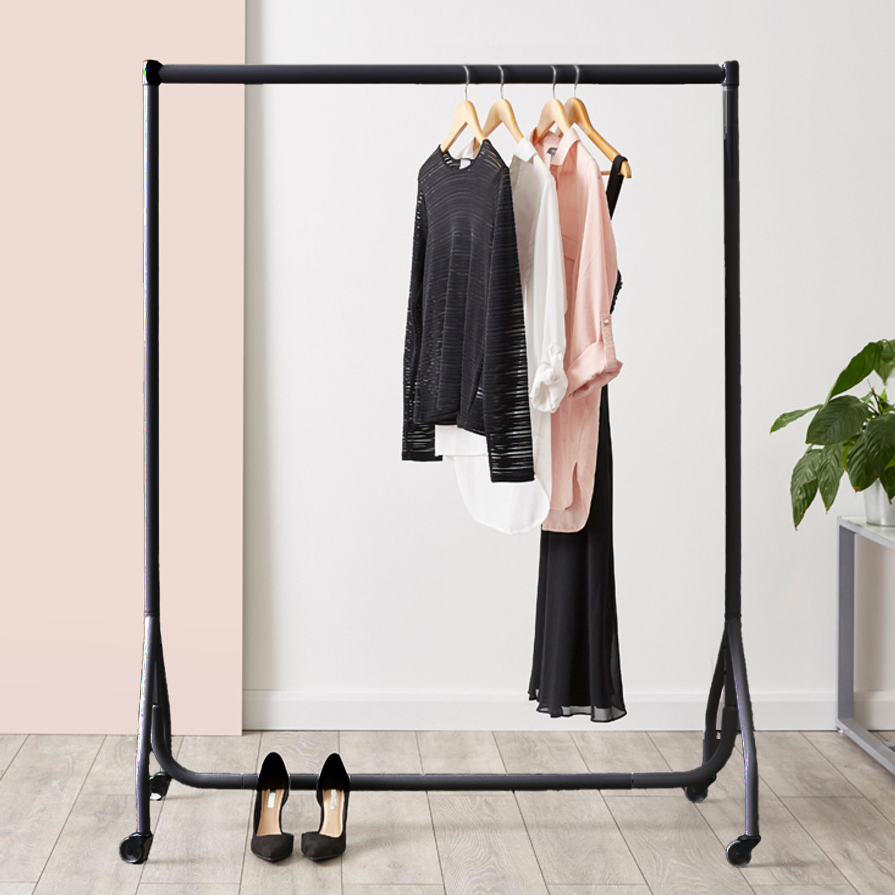 Black Heavy-Duty Clothes Rail - Choice of 2 ft to 6 ft widths
