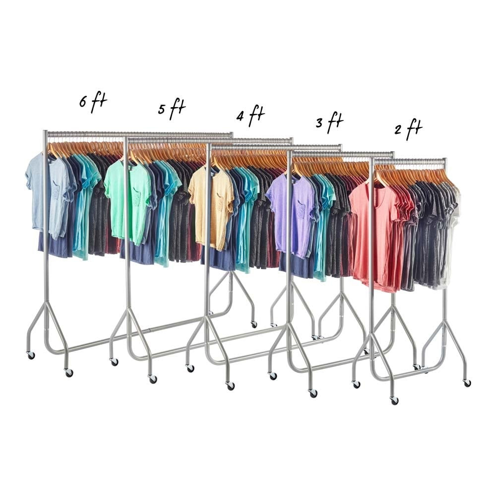 Silver Heavy-Duty Clothes Rail - Choice of 2 ft to 6 ft widths