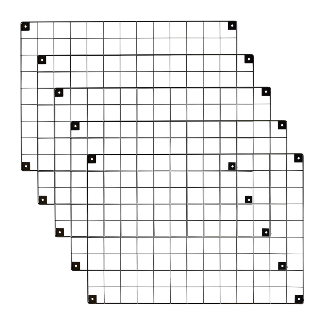 5 x Black Grid Mesh Panels - Built-in Wall Brackets - Money saving ...
